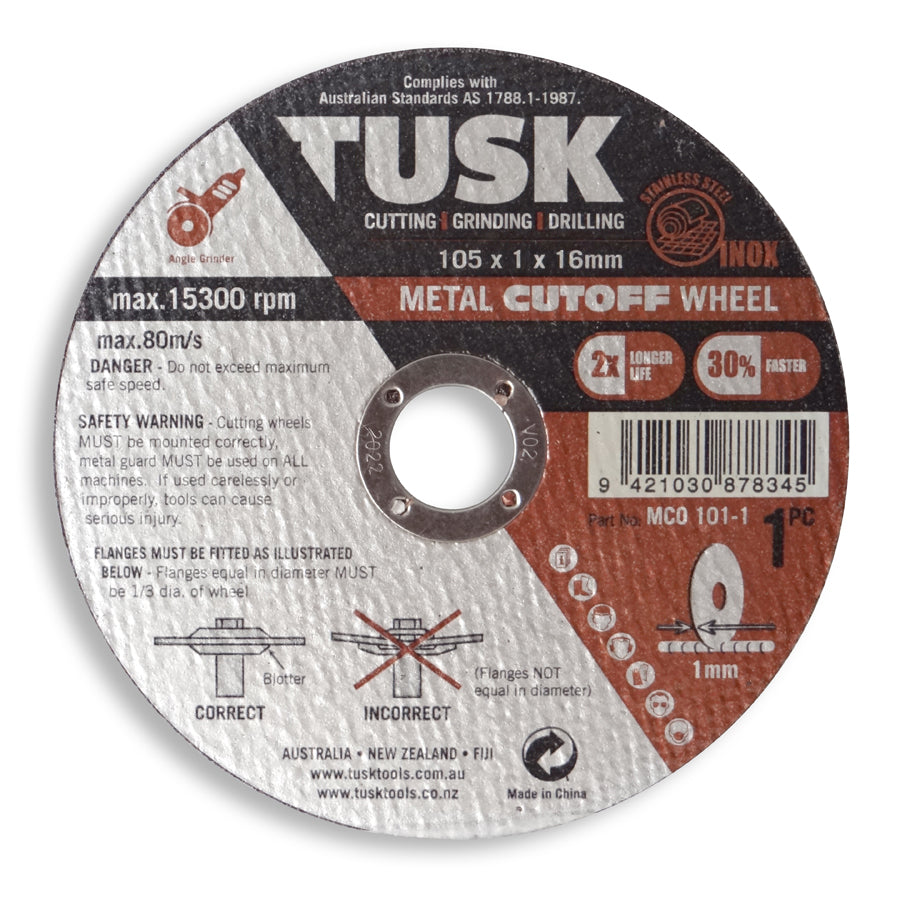 Tusk Metal Cut-Off Wheel 105 X 1 X 16 10Pc