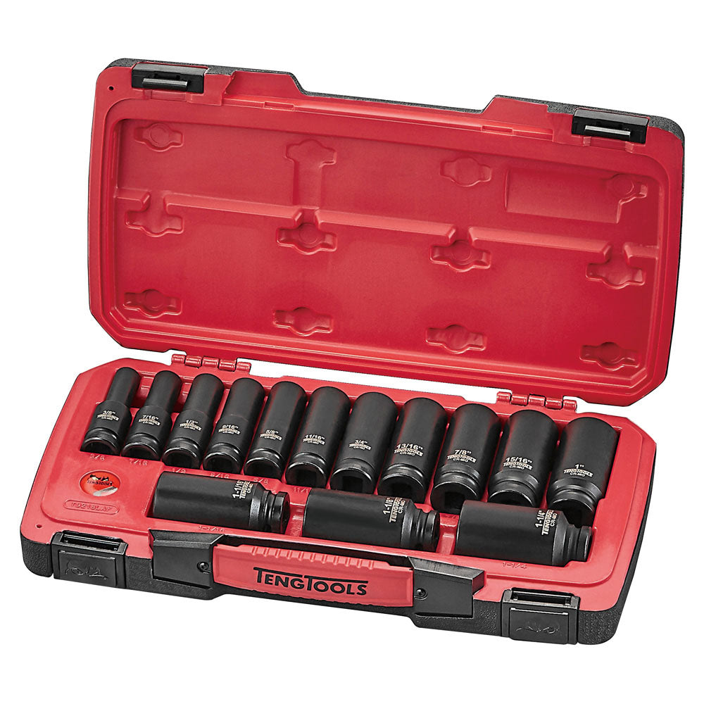 Teng 18Pc 1/2In Dr. Af Deep Impact Socket Set 6-Pnt