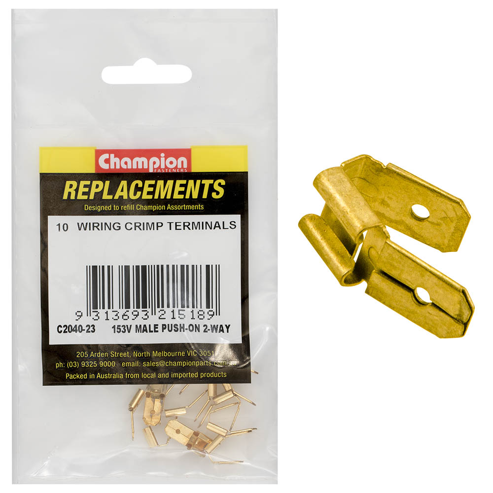 Champion Male Push-On 2-Way Connector -10Pk